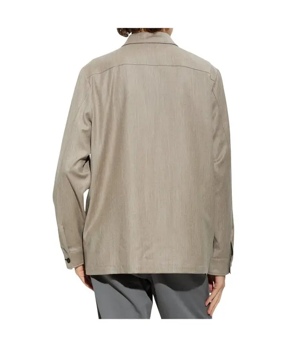 Paul Smith Light Beige Wool-cashmere Flannel Overshirt