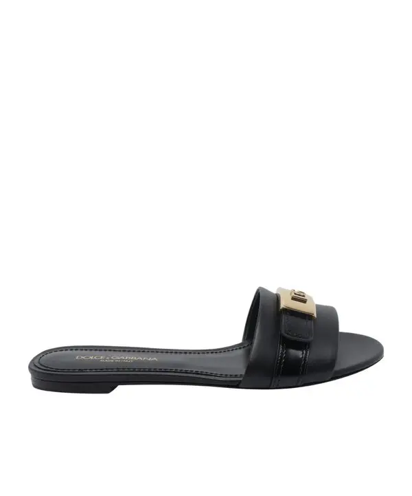 Dolce & Gabbana Dolce Gabbana Logo Plate Slides - Black