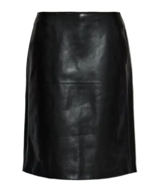 JIL SANDER Leather Midi Skirt