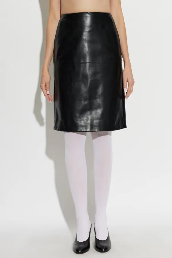 JIL SANDER Leather Midi Skirt