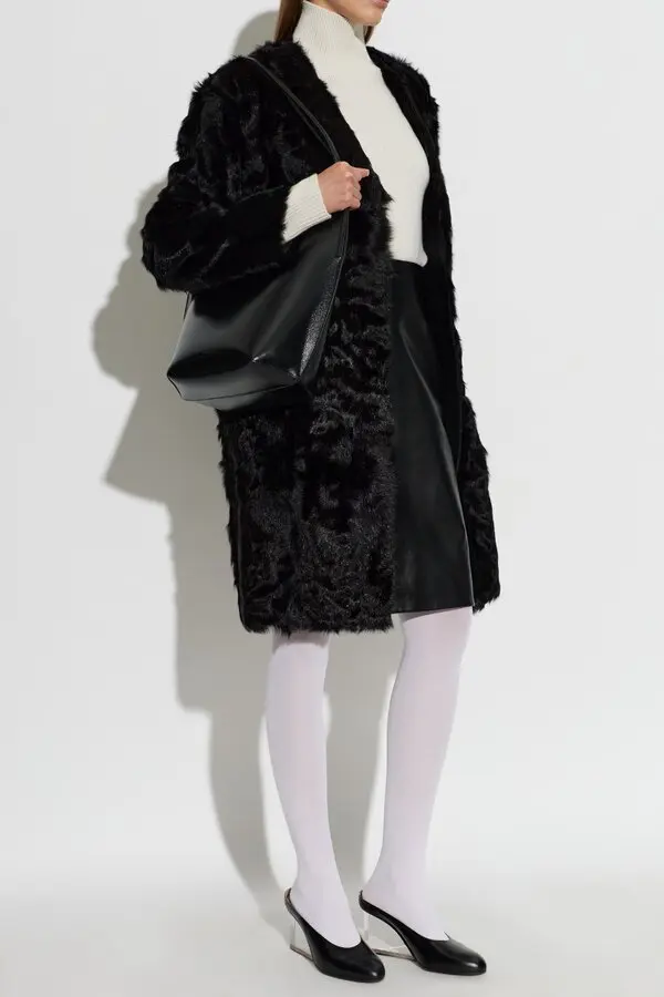 JIL SANDER Leather Midi Skirt