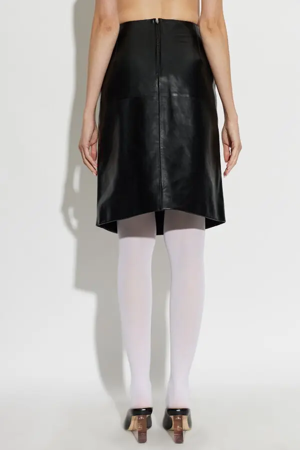 JIL SANDER Leather Midi Skirt