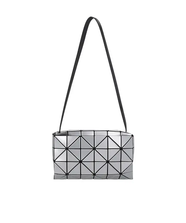 Issey Miyake Geometric Patchwork Glossy Diamond-quilt Shoulder Bag - Gray