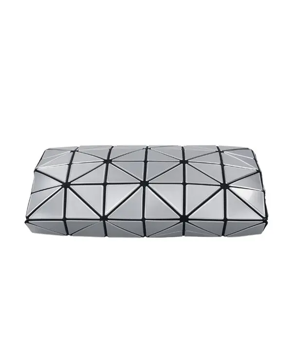 Issey Miyake Geometric Patchwork Glossy Diamond-quilt Shoulder Bag - Gray