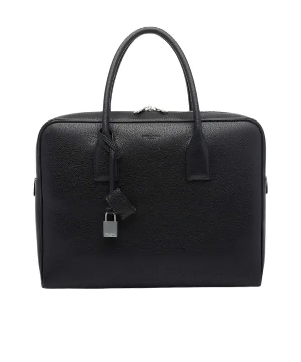 Saint Laurent Bv Bowling Brief Messenger Bag - Black