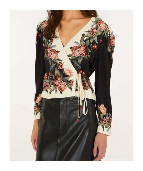 Farm Rio Wrap Floral Blouse
