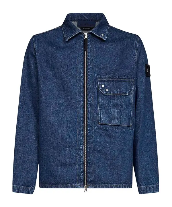 Stone Island Zip-front Denim Shirt