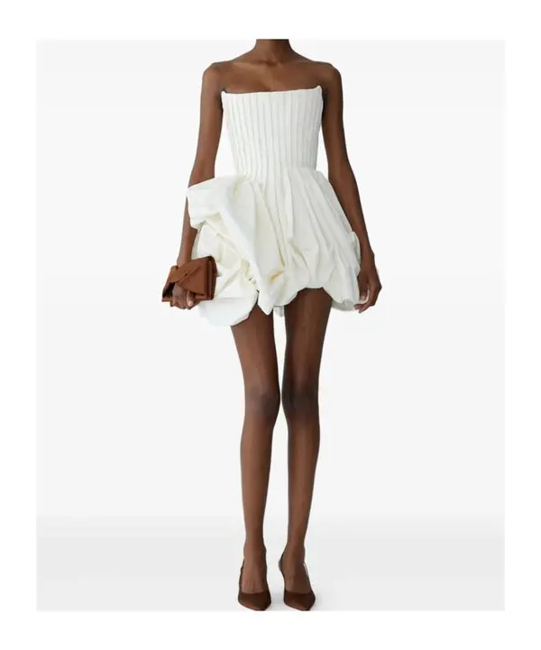 Carolina Herrera Pleated Bubble Mini Dress