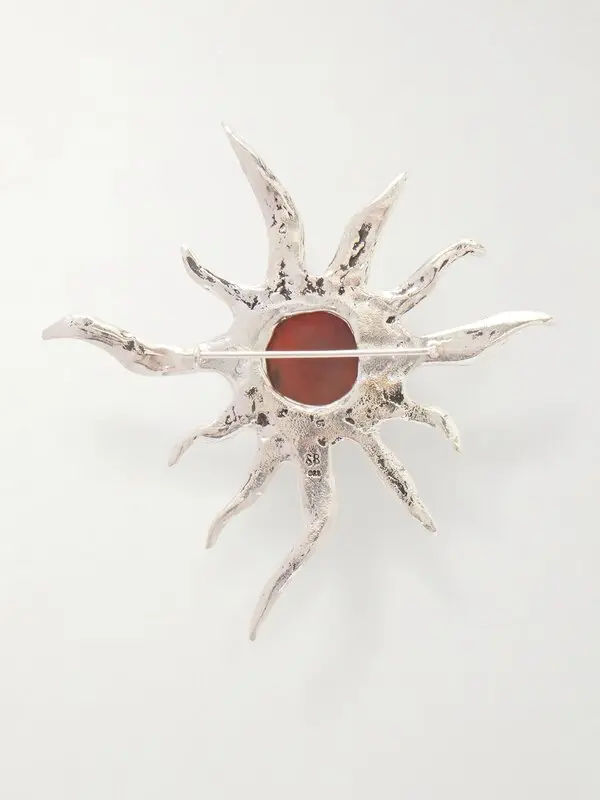 SOPHIE BUHAI Silver And Carnelian Brooch