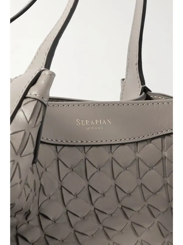 SERAPIAN Secret Large Woven Leather Tote