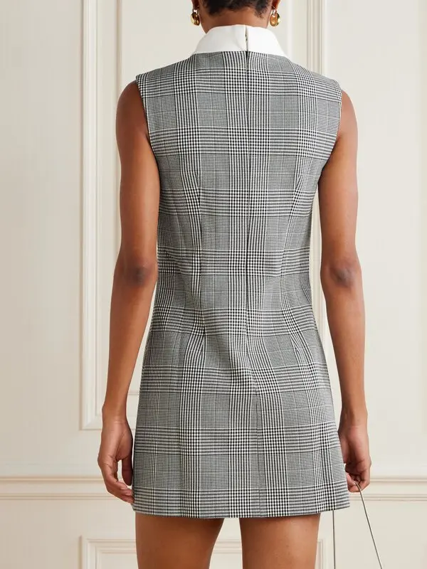 SELF-PORTRAIT Sleeveless Prince Of Wales Check Mini Dress - No