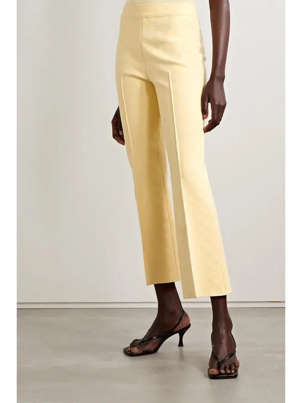 HIGH SPORT Kick Cropped Stretch-cotton Flared Pants