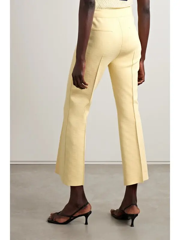 HIGH SPORT Kick Cropped Stretch-cotton Flared Pants