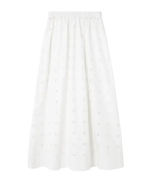 Posse Peggy Broderie Anglaise Cotton-poplin Midi Skirt - No