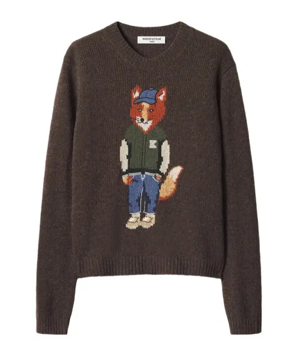Maison Kitsuné Long-sleeved Sweater - Brown