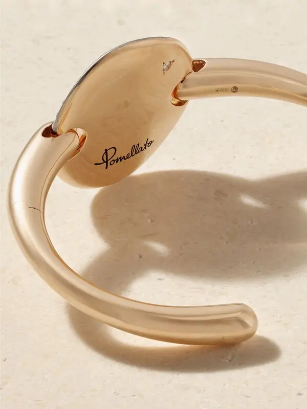 Pomellato 18-karat Rose And Rhodium-plated White Gold Diamond Bangle