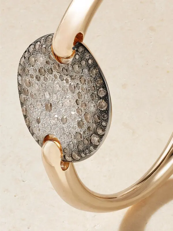Pomellato 18-karat Rose And Rhodium-plated White Gold Diamond Bangle