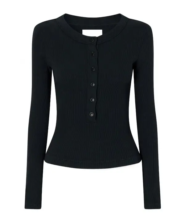 Citizens Of Humanity Ribbed Stretch Henley Top - No
