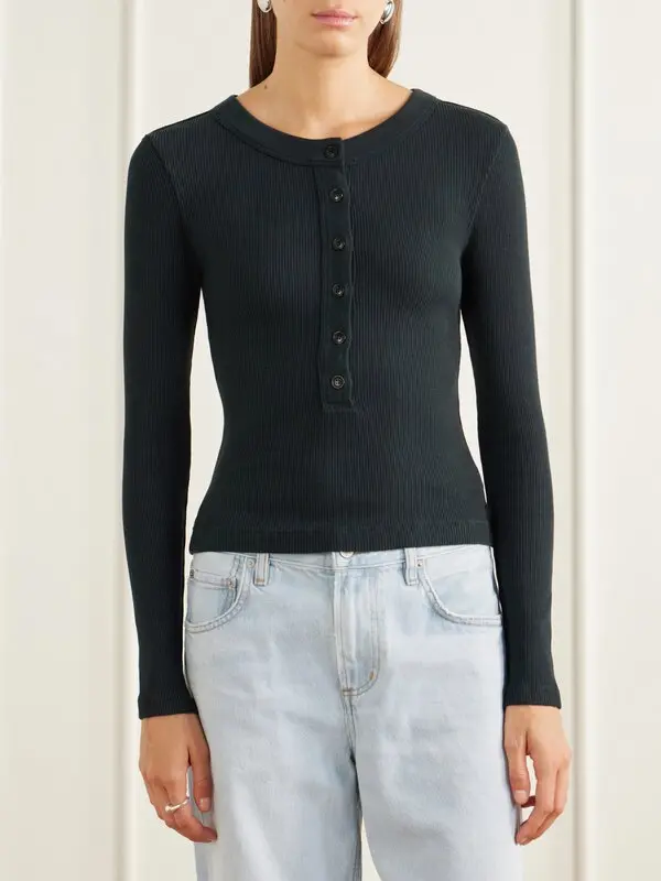Citizens Of Humanity Ribbed Stretch Henley Top