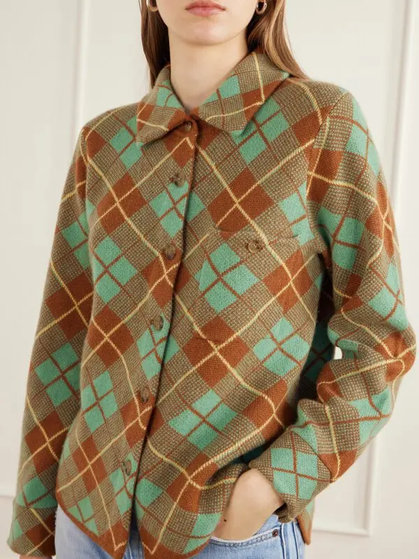 Guest In Residence Dylan Checked Cashmere Cardigan - No