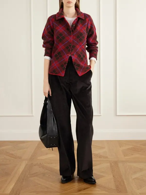 Guest In Residence Dylan Checked Cashmere Cardigan