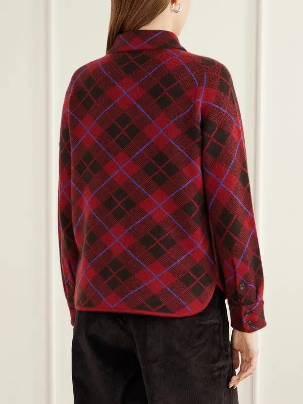 Guest In Residence Dylan Checked Cashmere Cardigan