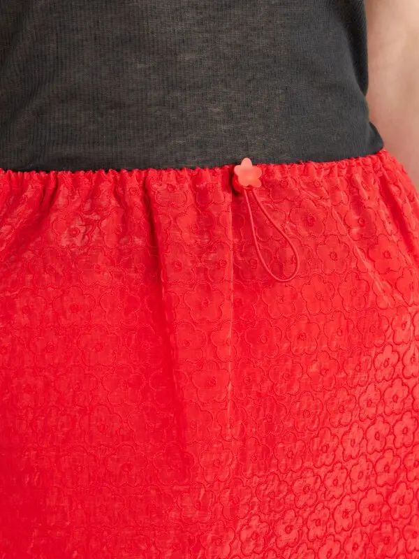Cecilie Bahnsen Embroidered Tulle Midi Skirt
