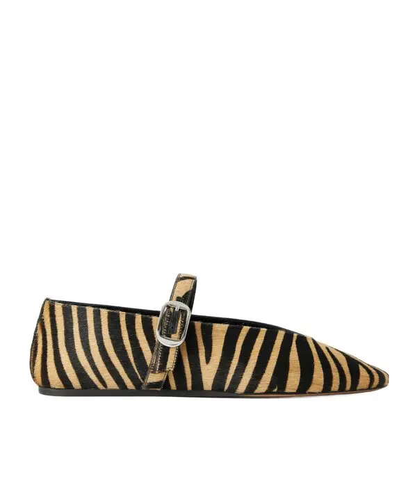 Le Monde Beryl Stella Zebra-print Calf Hair Mary Jane Ballet Flats - No