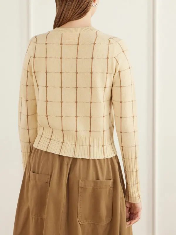 Guest In Residence Checked Cashmere Sweater
