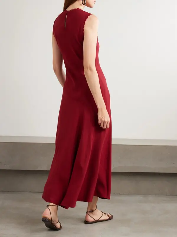 Ulla Johnson Clea Scalloped Satin-crepe Midi Dress