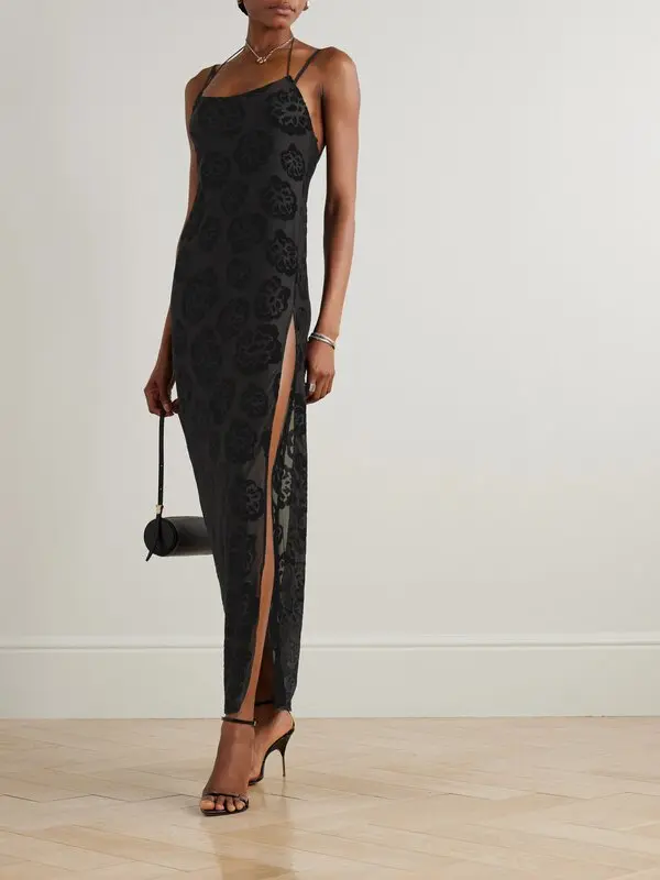 SIR. Vittoria Devoré-velvet Halterneck Gown