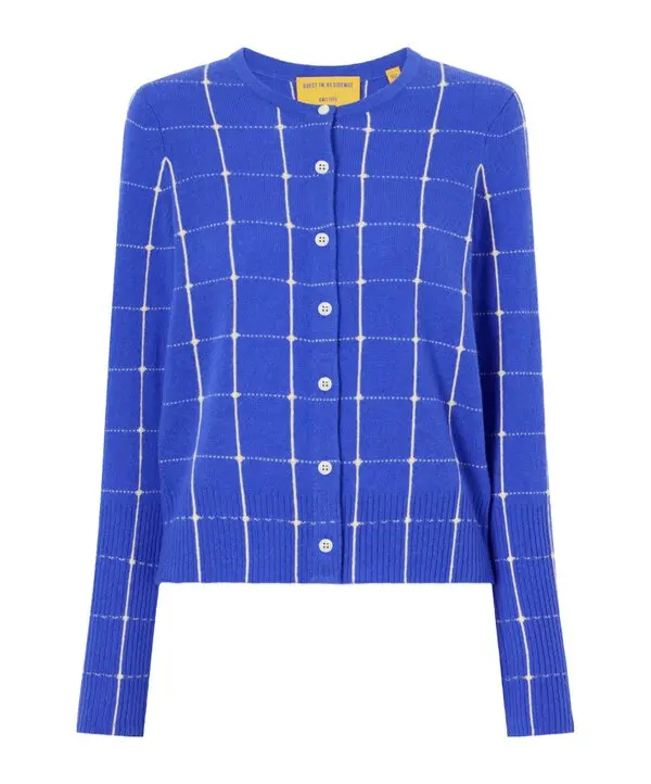 Guest In Residence Jane Checker Cashmere Cardigan