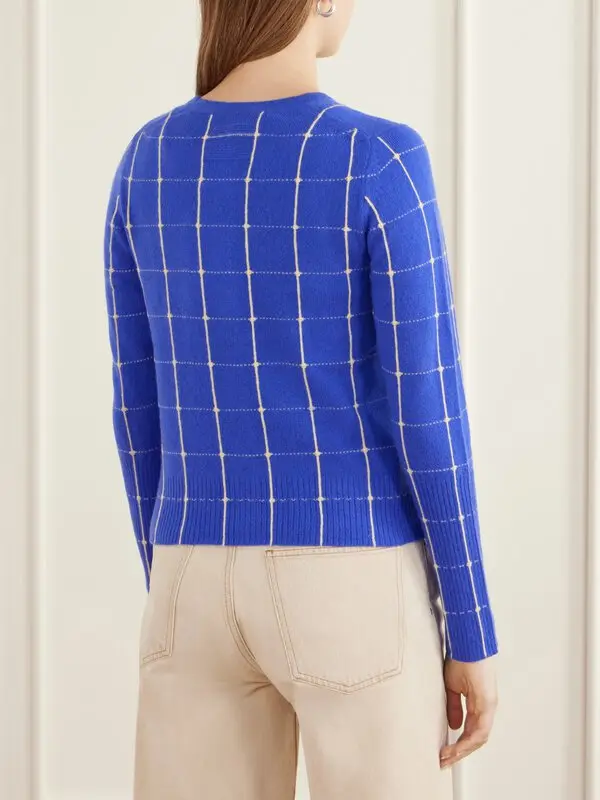 Guest In Residence Jane Checker Cashmere Cardigan