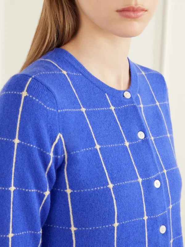 Guest In Residence Jane Checker Cashmere Cardigan