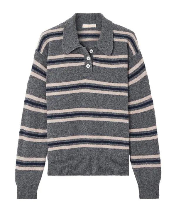 Daughter Edith Striped Wool Polo Sweater