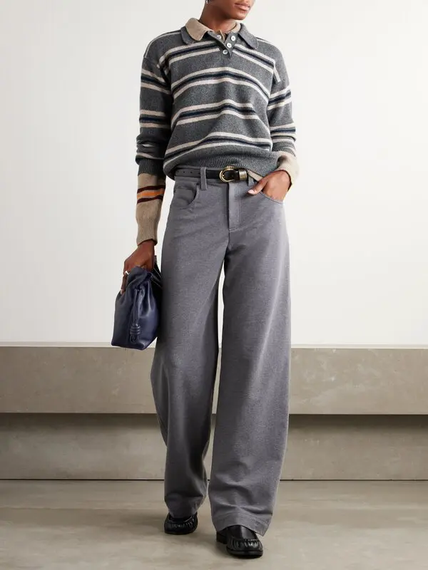 Daughter Edith Striped Wool Polo Sweater