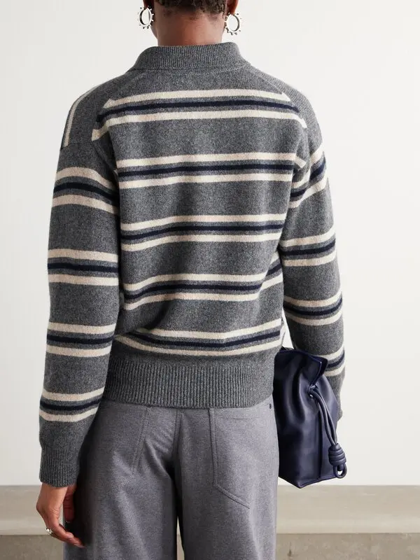 Daughter Edith Striped Wool Polo Sweater
