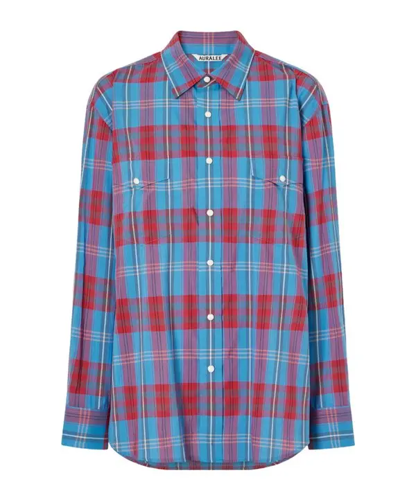 Auralee Checked Cotton And Silk-blend Shirt