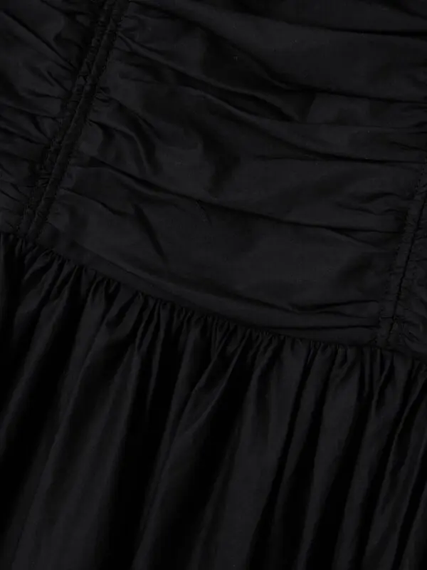 Matteau Strapless Ruched Organic Cotton-poplin Midi Dress