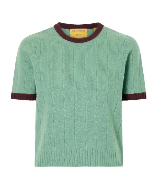 Guest In Residence Rib Ringer Cashmere T-shirt