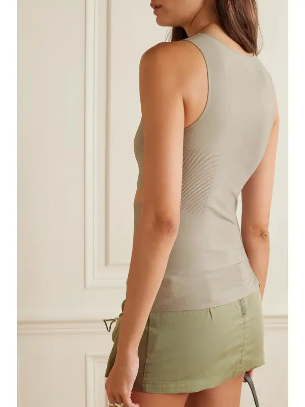 DION LEE Cutout Ribbed Jersey Tank