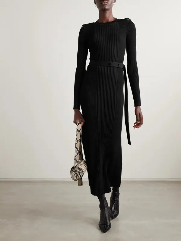 Proenza Schouler Lauryn Belted Ribbed-knit Dress - No