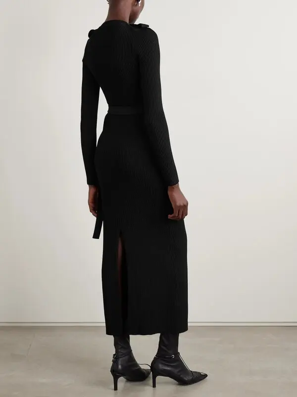 Proenza Schouler Lauryn Belted Ribbed-knit Dress - No