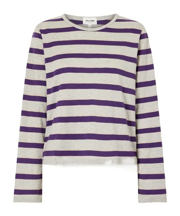Still Here Striped Cotton-jersey T-shirt