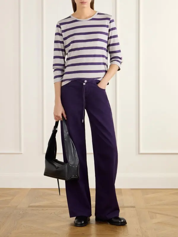 Still Here Striped Cotton-jersey T-shirt