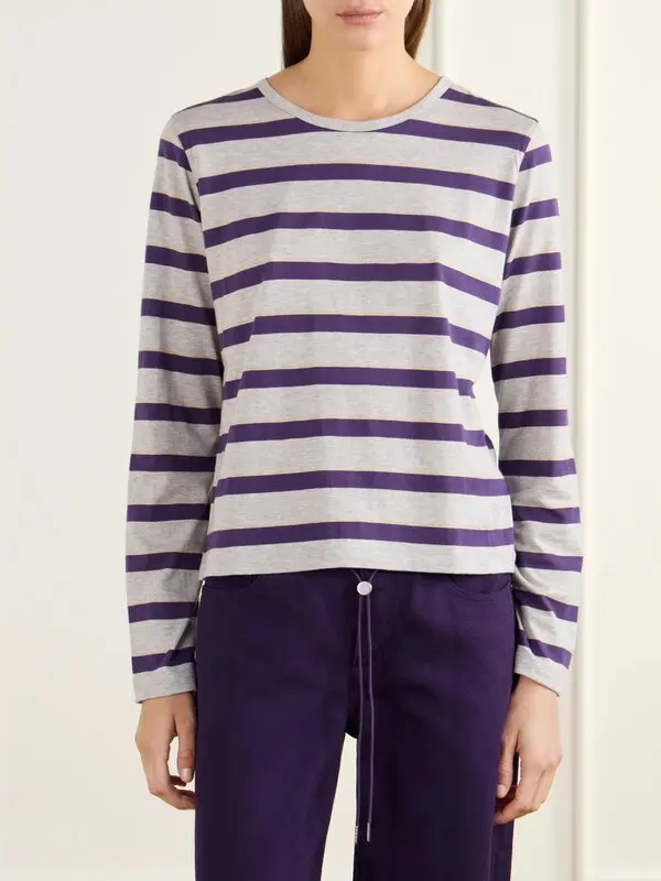 Still Here Striped Cotton-jersey T-shirt