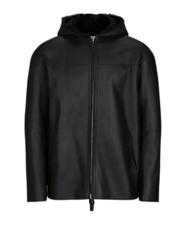 Emporio Armani Long-sleeved Leather Jacket