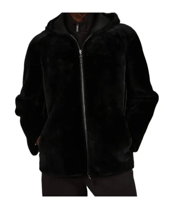 Emporio Armani Long-sleeved Leather Jacket