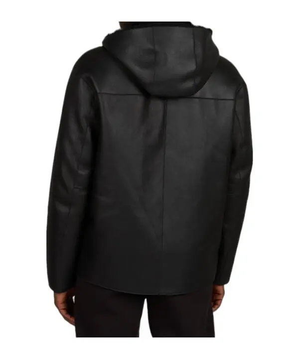 Emporio Armani Long-sleeved Leather Jacket