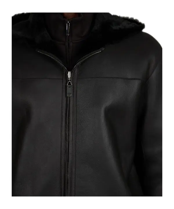 Emporio Armani Long-sleeved Leather Jacket